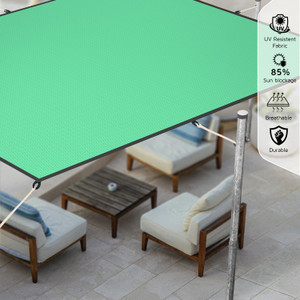 Hippo Rectangle Shade Sails With Polyester Band Green Color (9.5FTX4FT) Tent - For Garden, Car ...