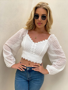 LUSH&LOOM LIFESTYLE Casual Lace Women White Top - Buy LUSH&LOOM LIFESTYLE Casual Lace Women ...