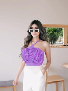 LUSH&LOOM LIFESTYLE Casual Solid Women Purple Top - Buy LUSH&LOOM LIFESTYLE Casual Solid Women ...