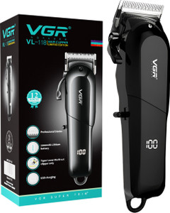VGR V-118 Professional Hair Clipper with LED Display Trimmer 200 min Runtime 6 Length Settings ...
