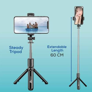 ZOPHORUS XT02 Bluetooth Extendable Selfie Stick with Wireless Remote Bluetooth Selfie Tripod ...