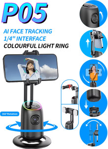 RETRACK P05 AI Auto Face Tracking Smart 360 Rotation Cold Shoe Selfie Gimbal Stabilizer Tripod ...