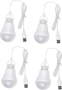 icall BBD 4 USB LED Bulb 5 Watt 6 Volts Bright Light Reading Lamp for Outdoor Camping Used with ...