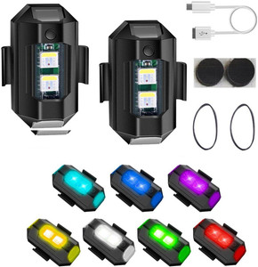 AutoGnix 7 Colors LED With 3 Flashing Mode Aircraft Strobe USB Rechargeable Light KitV Tail ...