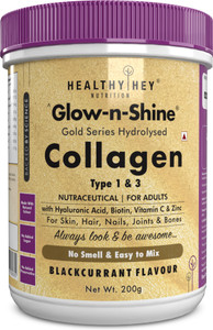 HealthyHey Nutrition Skin Support-Glow-n-Shine|Hydrolysed Collagen Powder for Women& Men ...