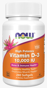 Now Foods Vitamin D-3, High Potency, 250 mcg (10,000 IU), 240 Softgels Price in India - Buy Now ...