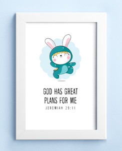 ELBEN CREATIVES Kids Bible Verse Frame: God has great plans for me ...