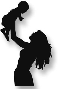 ECRAT Mother and Son Shadow Vector Art Wall Sticker Vinyl Decal 22 ...