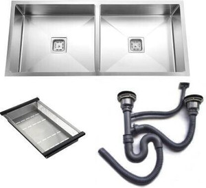 ROSSIL 37" X 18" X 10" DOUBLE BOWL HANDMADE KITCHEN SINK (MATTE FINISH) 37" X 18" X 10" DOUBLE ...