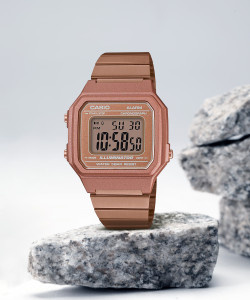 CASIO B650WC-5ADF Vintage Rose Gold Dial Rose Gold Stainless Steel Band Digital Watch - For Men ...