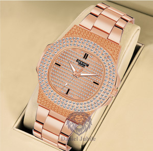 Daniel Jubile Exclusive Silver Diamond Studded Rose Gold Bracelet Chain Girls Watch For Women ...