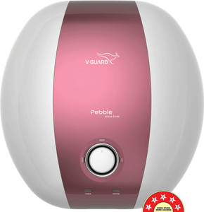 V-Guard 15 L Storage Water Geyser with Flexi Pipes (Pebble Shine 3kW 15 Litre, 5 Star, White ...