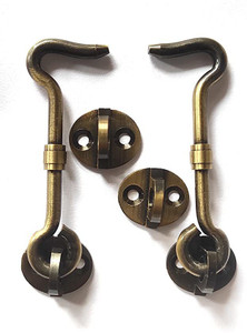 DUNOX BRASS WINDOW HOOKS / GATE HOOKS (ROUND HOOK) (3 INCH, ANTIQUE BRASS) Interior Window ...