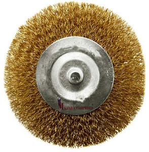 MALFAH ENTERPRISES MAF PRO SPINDLE BRUSH FLAT GOLDEN WIRE 100MM 4" Wheel Brush Price in India ...