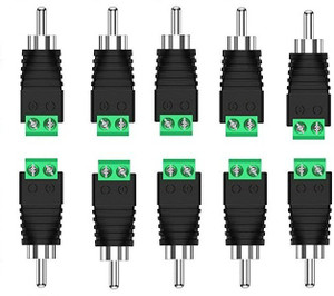 ATEKT RCA Plugs for Speaker Wire, RCA to AV Screw Terminal Connector,PACK OF 10 AV Phono RCA ...