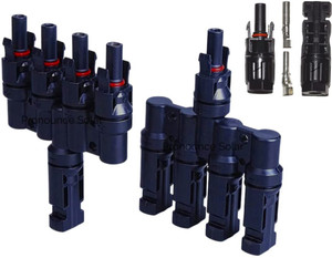 Pronounce solar 4 in 1 T4 MC4 Wire Connector for Solar Panel, (1+1 Pair MC4), (1500V/50A) solar ...