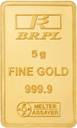 Bangalore Refinery Brpl Purity 24 (9999) K 5 g Gold Bar Price in India ...