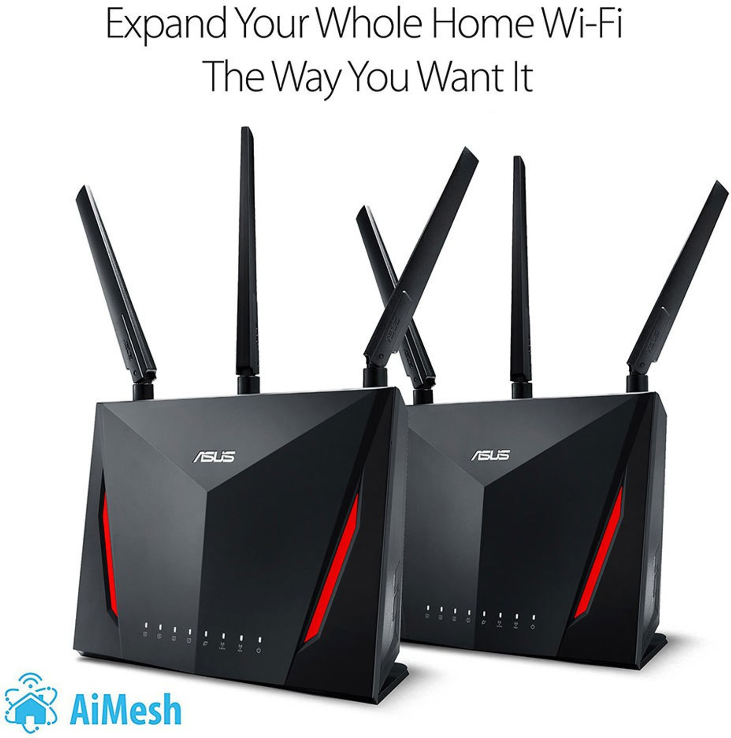 ASUS RT-AC86U Gaming Router 2.4 GHz, 5 GHz 3000 Mbps Wifi Speed Dual ...