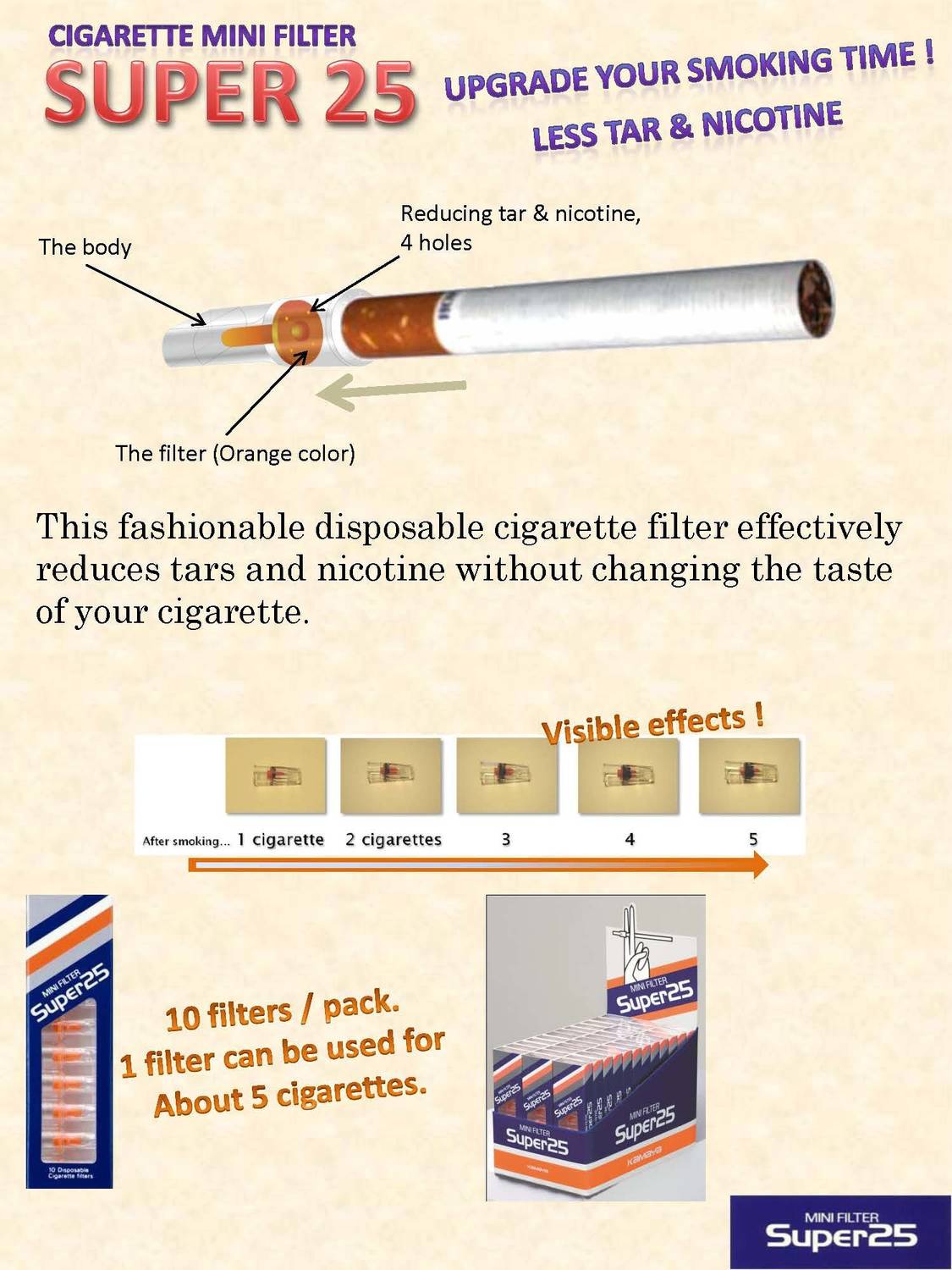 burning cigarette filter