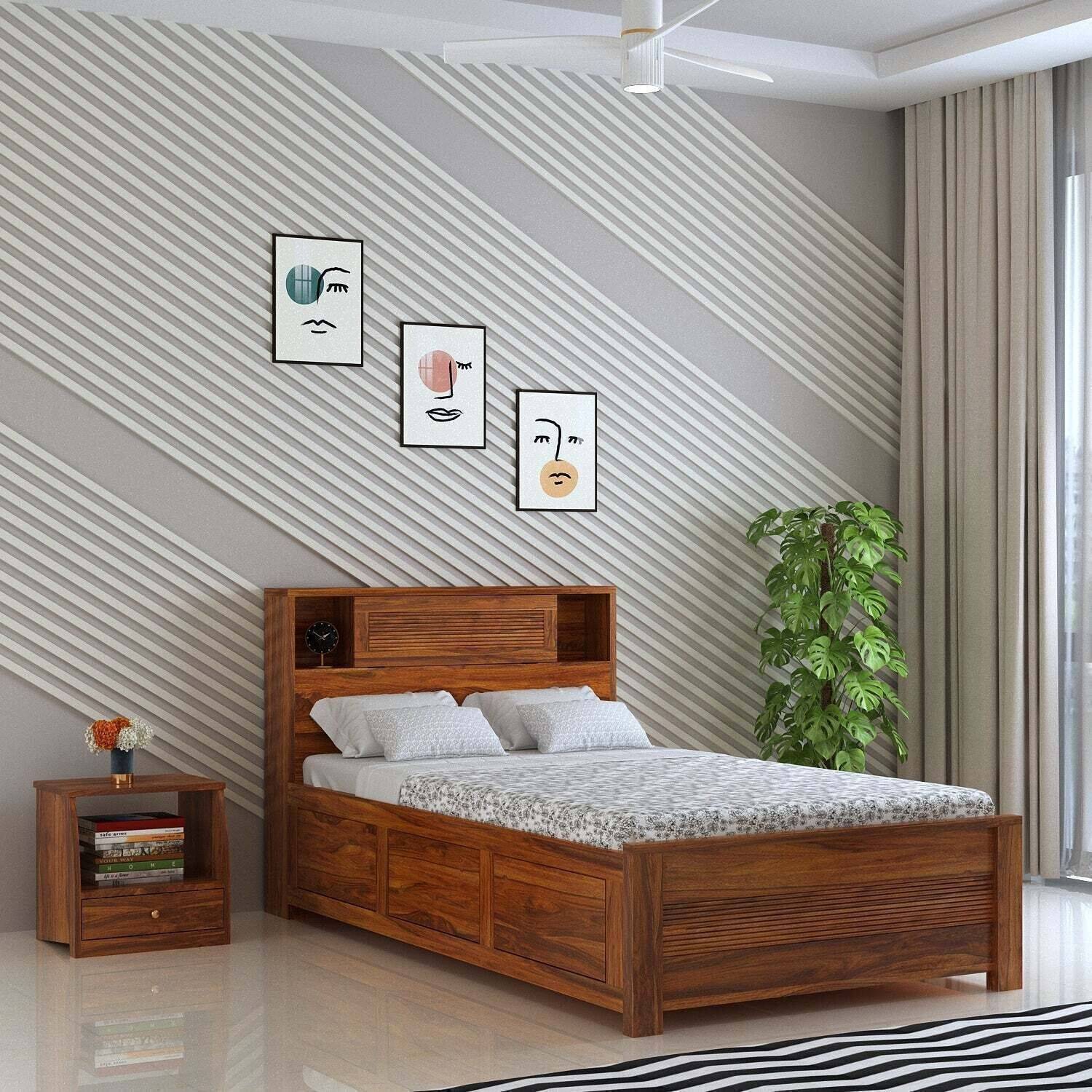 single bed design with box