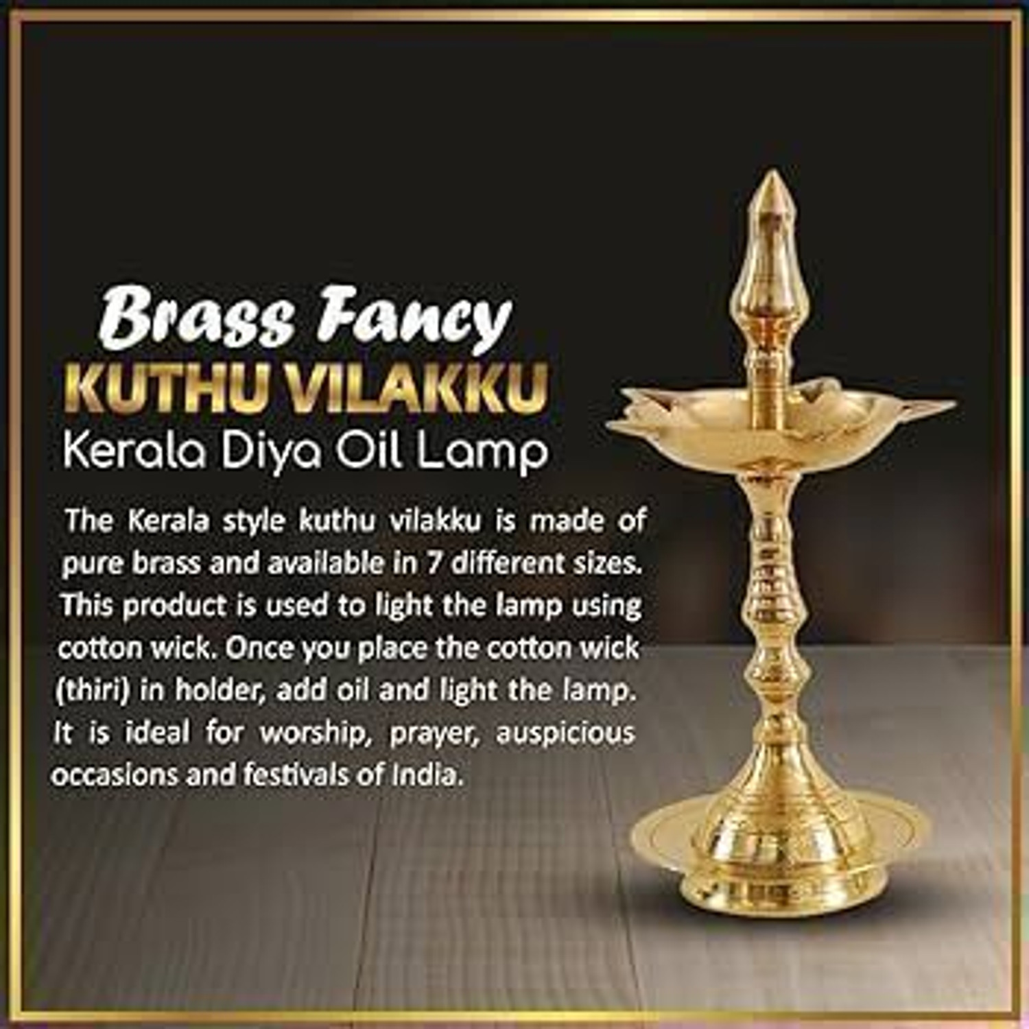 Copperika Handcrafted Kerala Diya Kuthu Vilakku Nilavilakku Samai Pooja ...