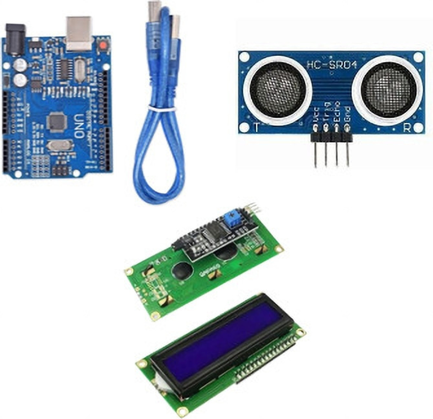 arduino UNO_Smd+Ultrasonic sensor+16*2 Lcd Displaywith i2c and USB ...