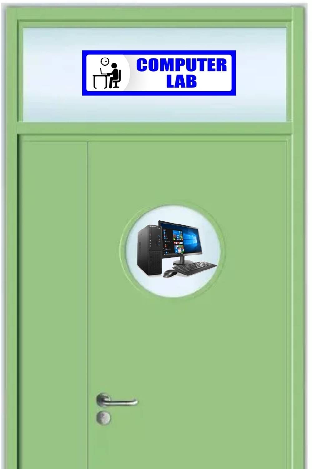 computer lab door sign