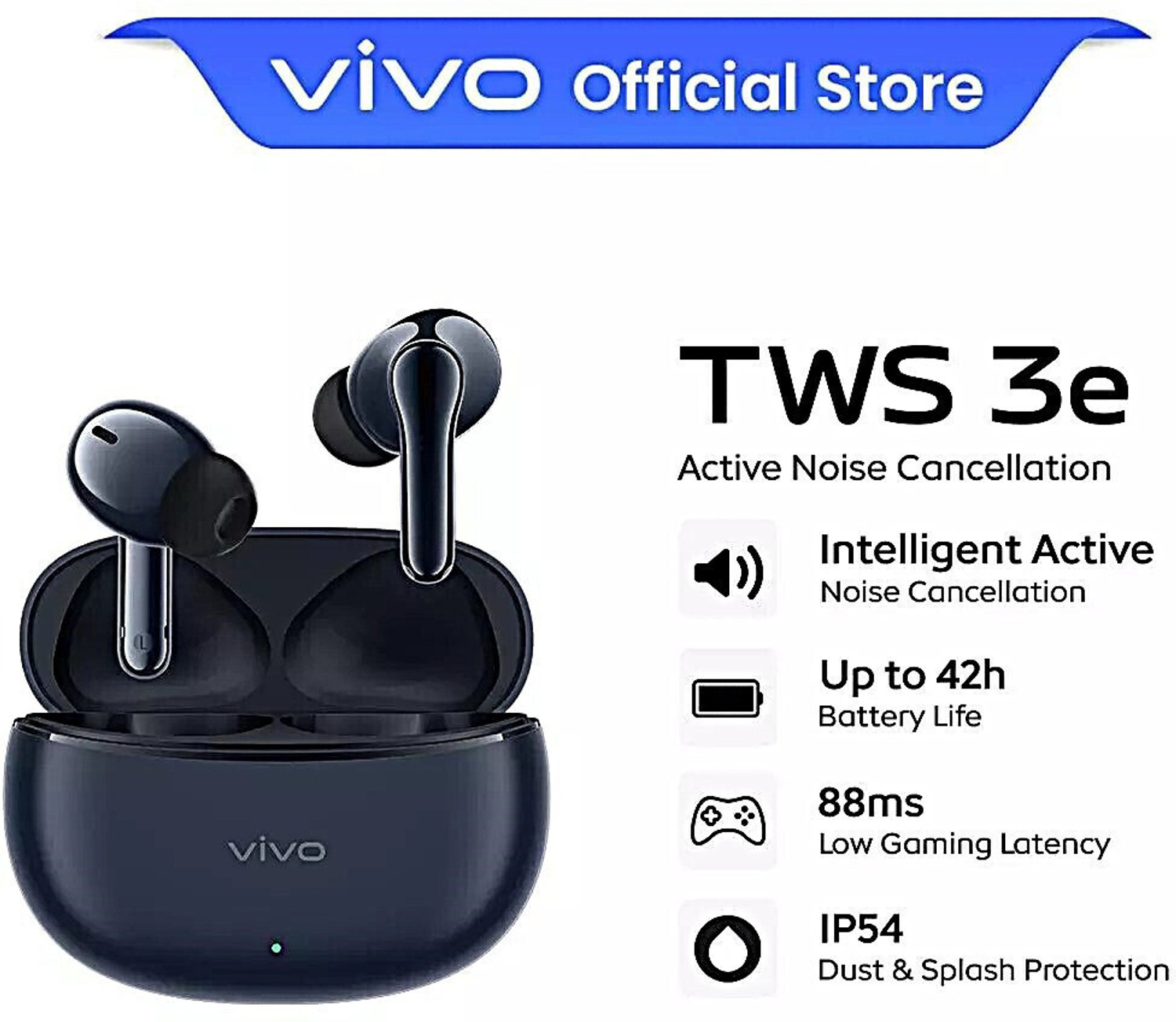 vivo TWS 3e True Wireless Earbuds - AI Noise Cancellation, Deep Bass ...