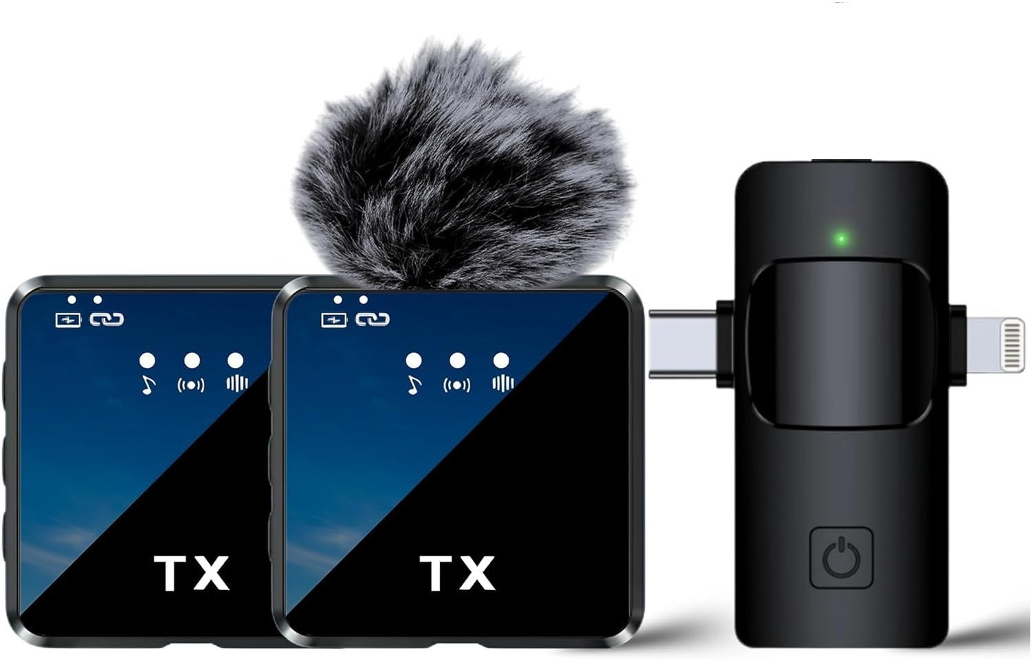 Pyrros 3-in-1 Wireless Mike for Android & iPhone | F15 Noise Reduction ...