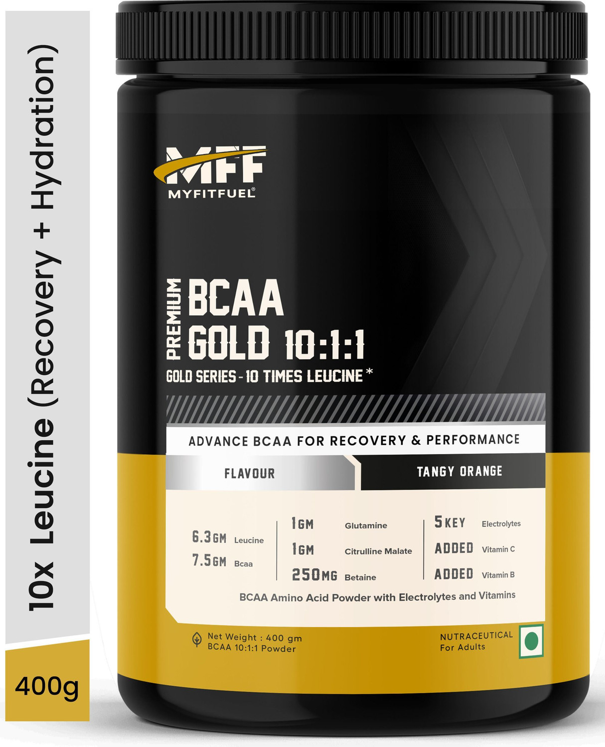 MyFitFuel BCAA Gold 10:1:1- 7.5g BCAA, 6.3g Leucine, 5 Electrolytes +5 ...