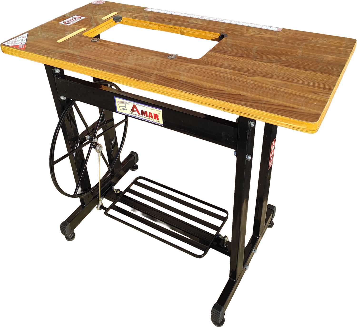 AMAR TA-1/UMBRELLA/BIG SEWING MACHINE BLACK STAND AND TEAKWOOD TABLE ...