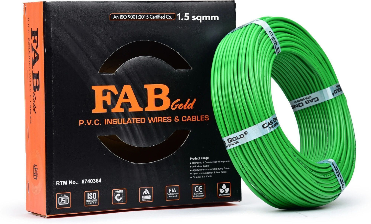 FAB GOLD CCA COPPER 1.5 sqmm |90 M |Multi Strand |Electrical Wire Cable ...