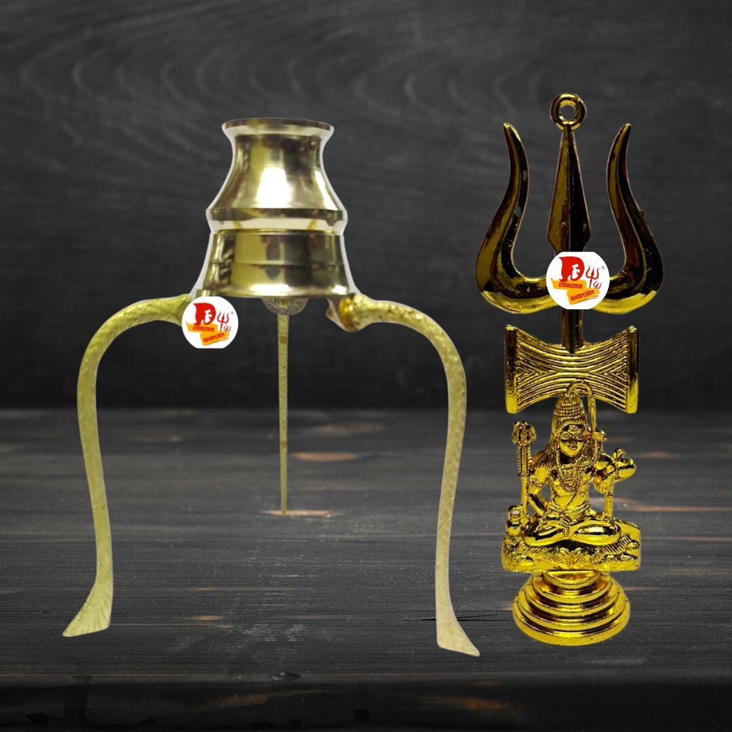 DARIDRA BHANJAN Brass Pooja Stand, Lord Shiva Abhishek Set,Mahadev ...