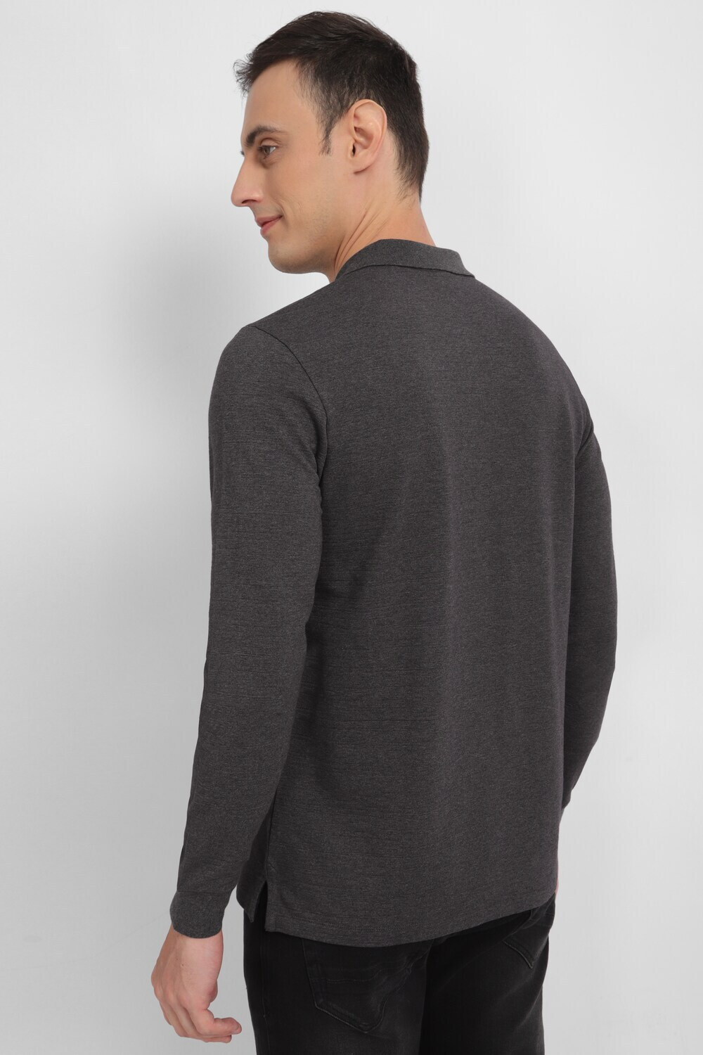 Allen Solly Solid Men Polo Neck Grey T-Shirt - Price History