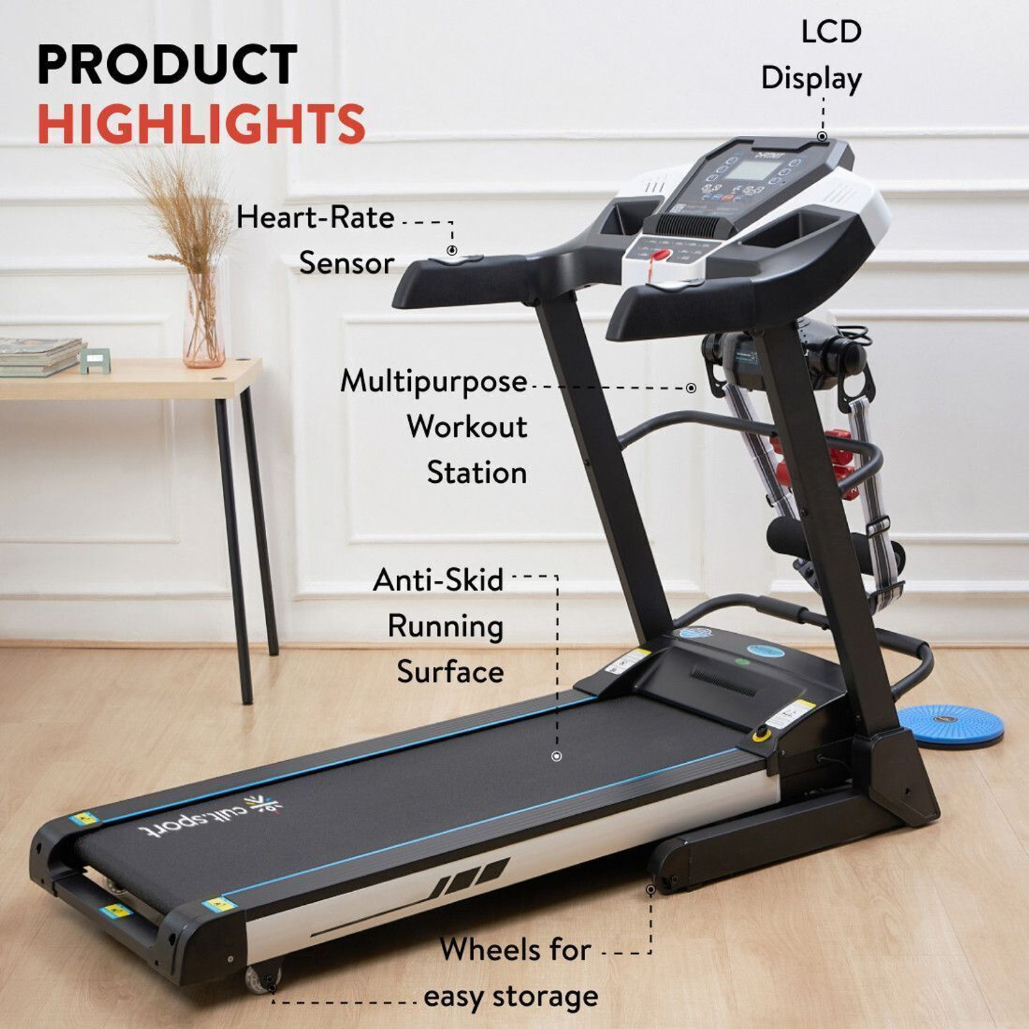 FITKIT FT200S 4.5HP Peak Max Weight: 110Kg & 12 Preset Program For Home ...