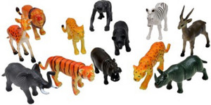 Toy Tree 12 Set wild Animals High Quality Rubber Toys For Kids - 12 Set ...