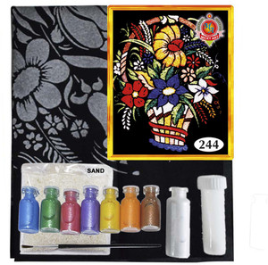 ASIAN HOBBY CRAFTS (1320_AC) Sand Painting Kit with Flower Pot Printed ...