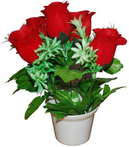 Indoart Lal Guldasta Red Rose Artificial Flower Price in India - Buy ...