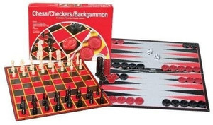 Pressman Chess-Checkers-Backgammon Set Strategy & War Games Board Game ...