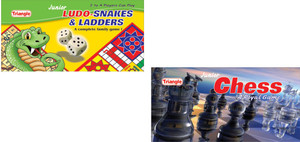 triangle Ludo Snakes and Ladders & Chess Combo Indoor Sports Games ...