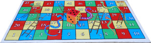 Atpata Funky 8x4 Ft Mat Snakes&Ladders & Dice 5inch Party & Fun Board ...