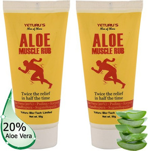 YETURU'S Aloe Muscle Rub (Aloe Vera 20%) 50gms (pack of 2no's) Cream ...