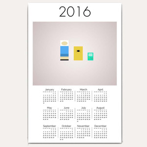 Hawtskin Adventure Time Minimal 2241 wall calendar 2016 Wall Calendar ...