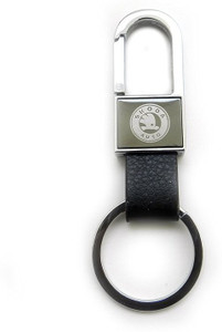 GCT Skoda Logo Black Leather Metal Locking Key Chain - Buy GCT Skoda ...