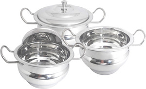 bartan hub Pack of 3 Serve Casserole Set Price in India - Buy bartan ...