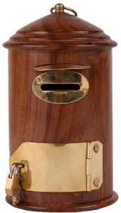 PINDIA Beautiful & Fancy Wooden Letterbox Shaped Money Coin Bank Price ...