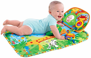 FISHER-PRICE Rainforest Musical Tummy Fun Playmat - Rainforest Musical ...