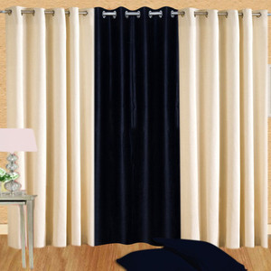 White Wave 274 cm (9 ft) Long Door Polyester Blackout Curtain (Pack Of ...