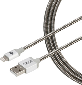 Czar Lightning Cable 1 m Metal Braided Mfi Cable 1 Mtr Silver - Czar ...