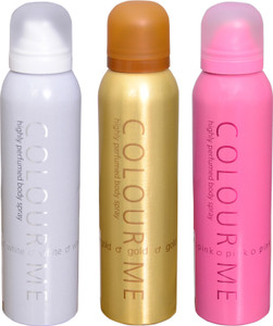 COLOUR ME 1 HOMME GOLD::1 WHITE::1 PINK DEO Deodorant Spray - For Men ...